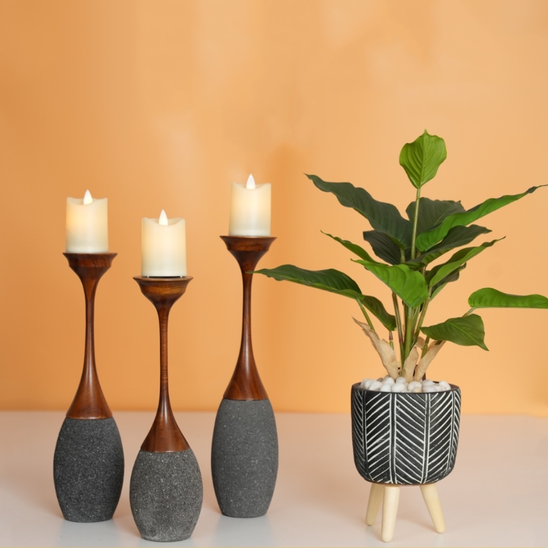Stone Radiance Candle Holder